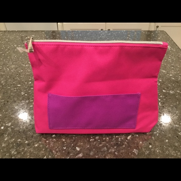 Clinique | Bags | Pink Clinique Makeup Bag With Purple Pouch | Poshmark